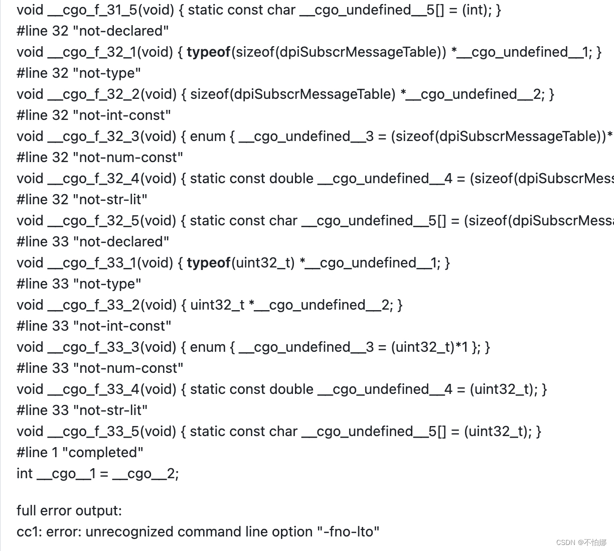 【golang学习之旅】记录一次 error case : full error output: cc1: error: unrecognized command line option ...