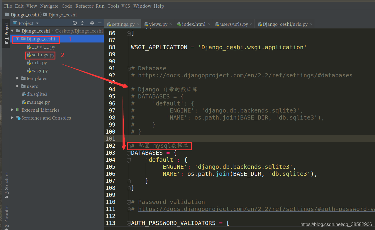 Django框架的settings.py中配置MySQL信息_setting.py localhost 127.0.0.1 mysql-CSDN博客