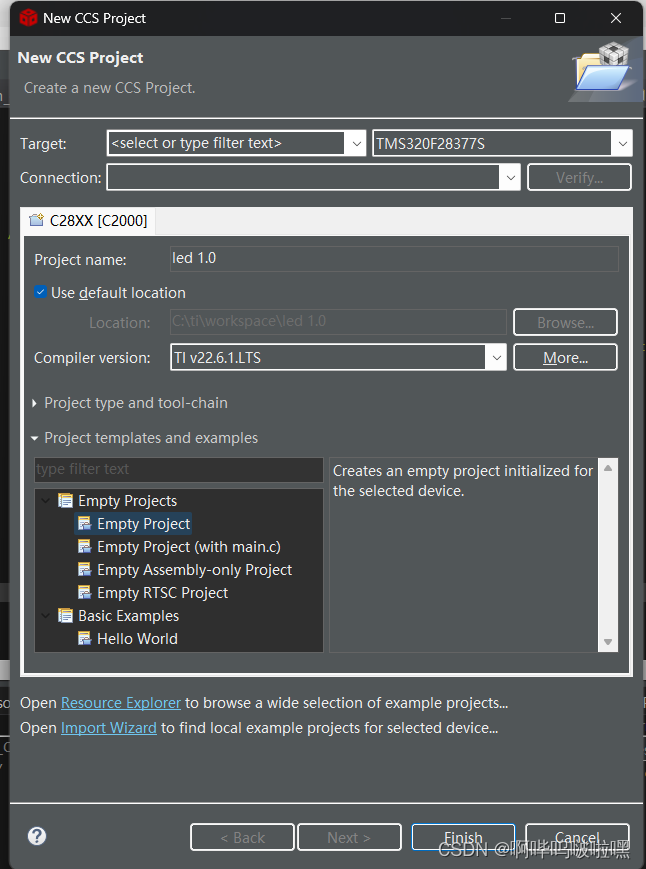 TMS320F28377S如何新建一个工程并闪烁led-CSDN博客