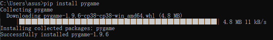 python学习小记（二）安装pygame问题Requirement already satisfied: pygame in c ...