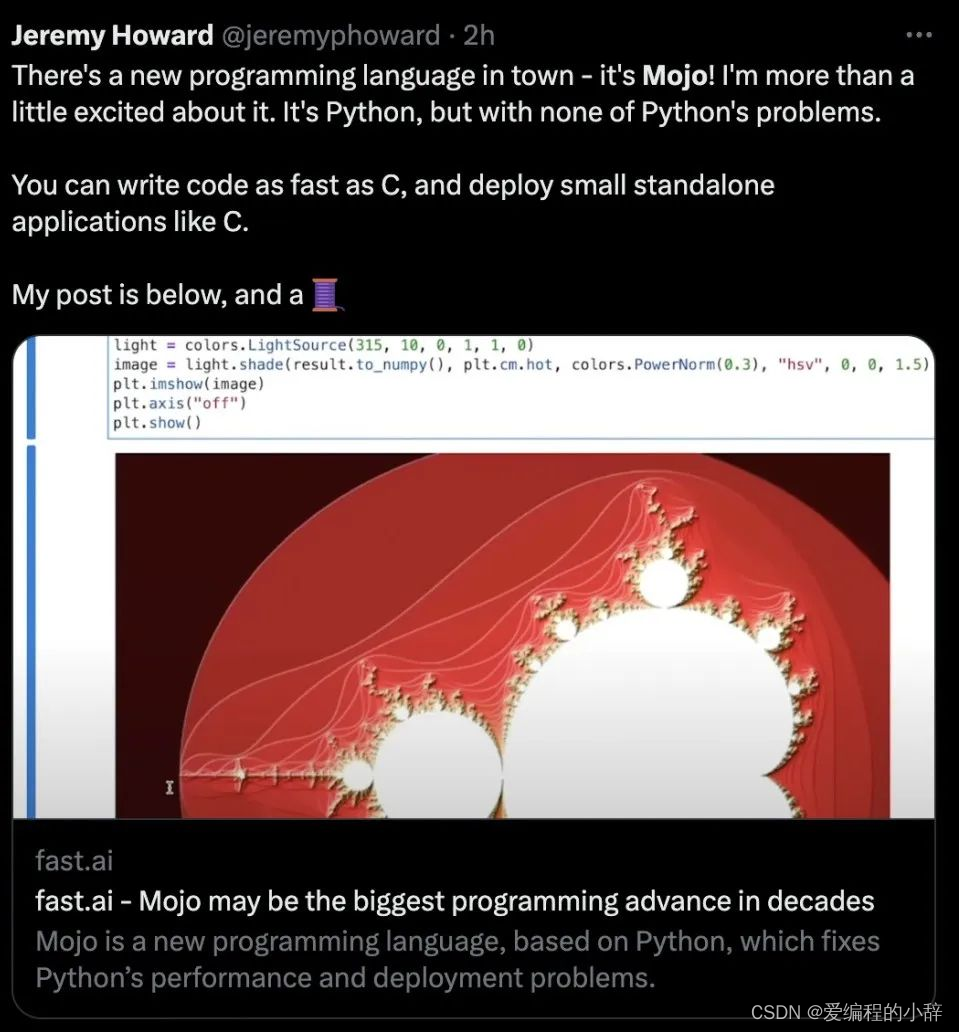 兼容Python，且快35000倍！LLVM&Swift之父宣布全新编程语言Mojo：编程被颠覆了-CSDN博客