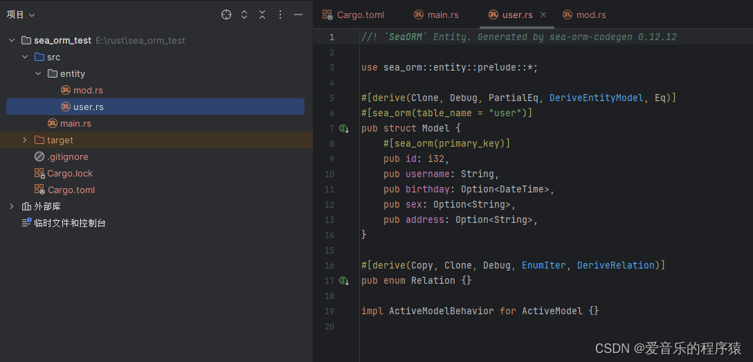 【从零开始的rust web开发之路 三】orm框架sea-orm入门使用教程-CSDN博客