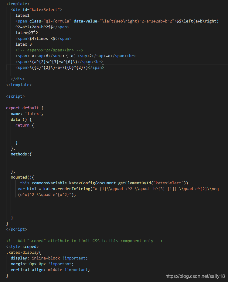 vue 中如何用 katex 解析用 latex 编写的数学公式_vue3 katex-CSDN博客