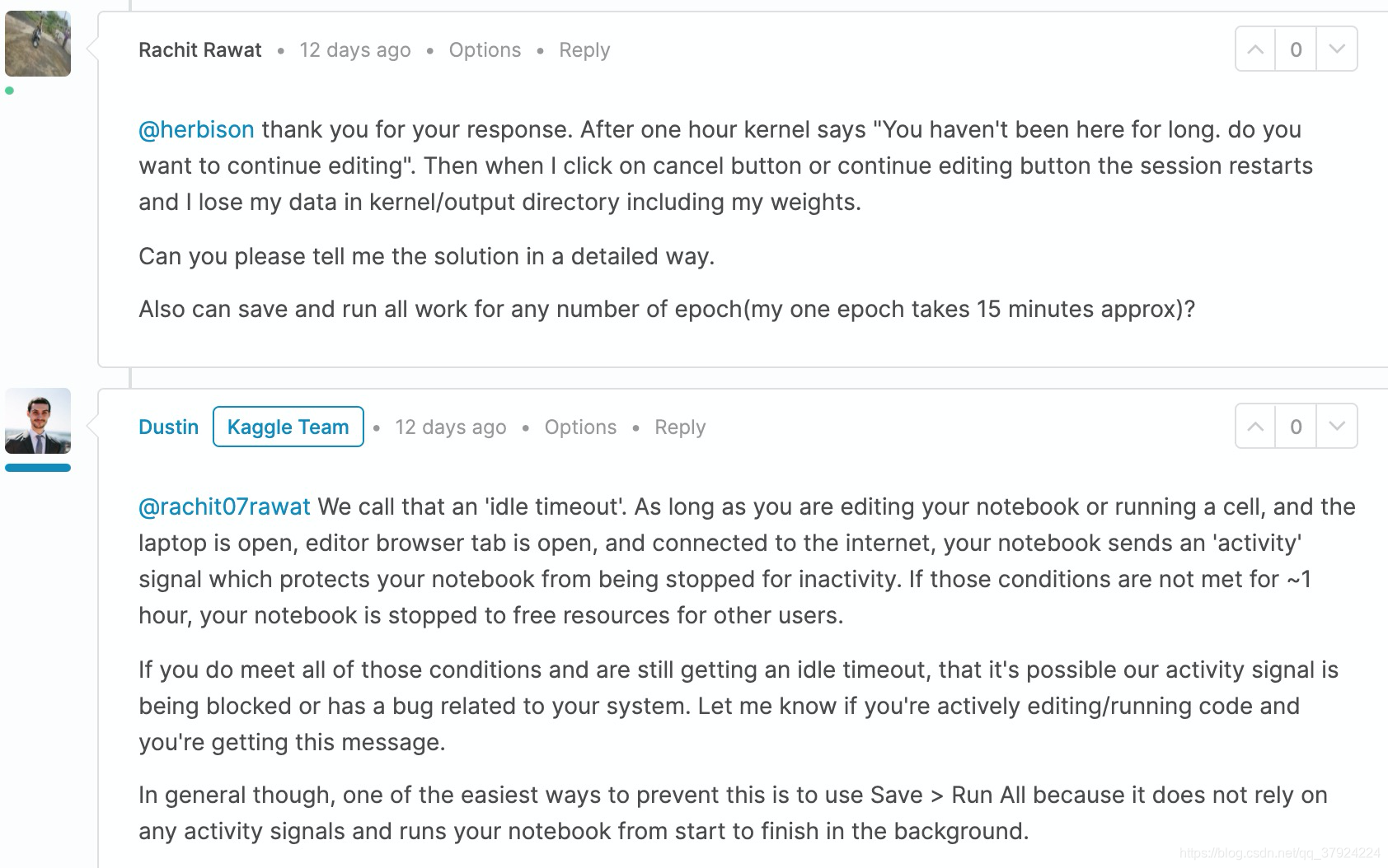 用kaggle kernel跑程序，跑一会儿就断开了是怎么回事？_kaggle运行暂停-CSDN博客