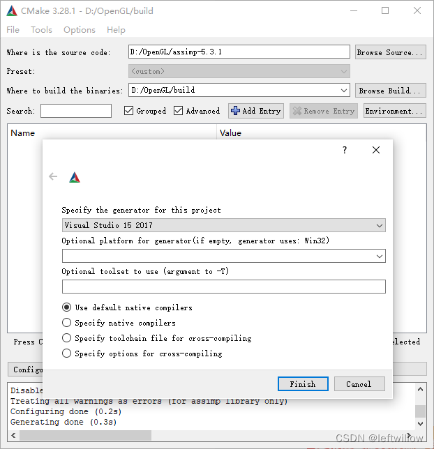 assimp-5.3.1 编译 Visual studio 2017-CSDN博客