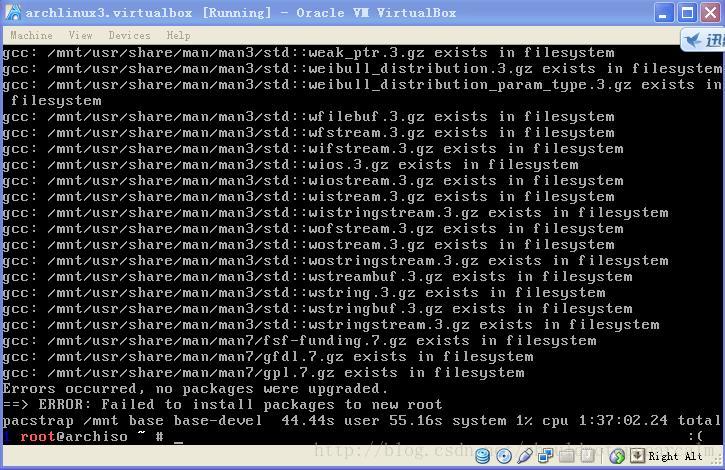 ArchLinux安装错误”Errors occured, no packages were upgraded. ⇒ ERROR ...