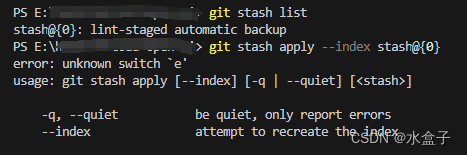 lint-staged failed due to a git error. Any lost modifications can be restored from a git stash ...