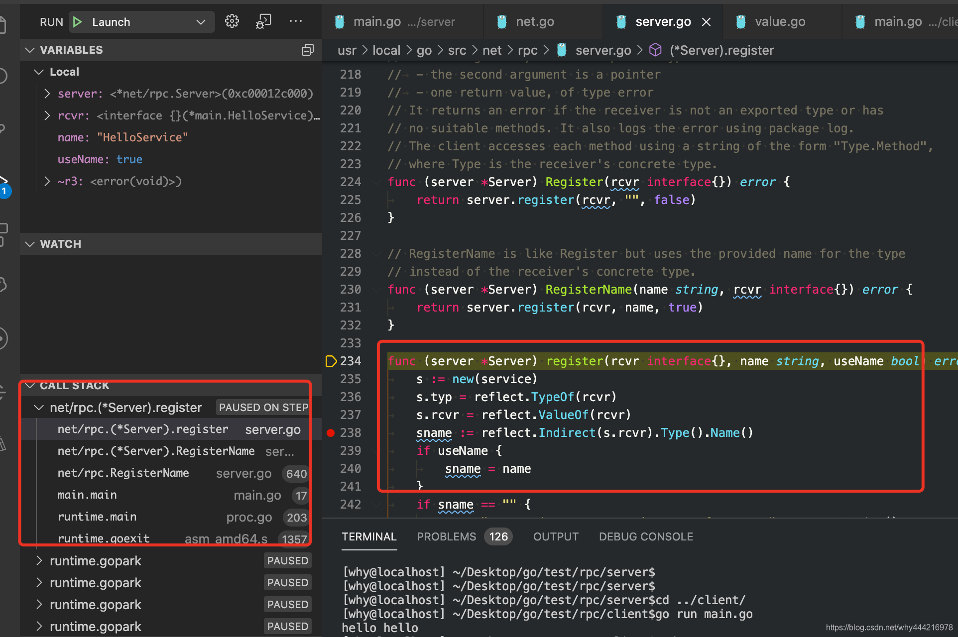 GoLang源码系列之：通过一个最简单的RPC服务探究net/rpc源码实现_panic: 注册rpc失败 rpc.register: type mynode has no ex-CSDN博客