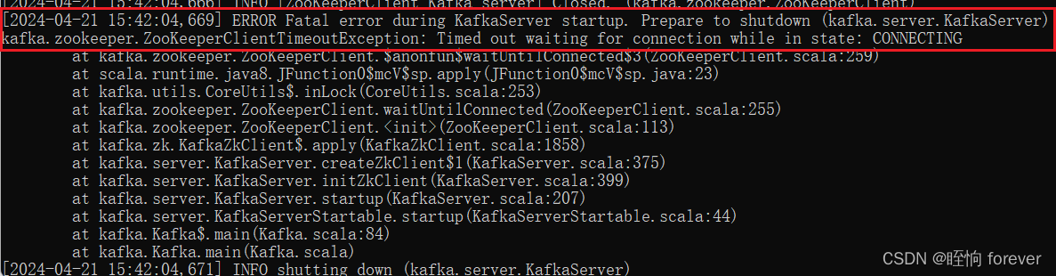 Windows中启动kafka报错error Fatal Error During Kafkaserver Startup Prepare To Shutdown Csdn博客