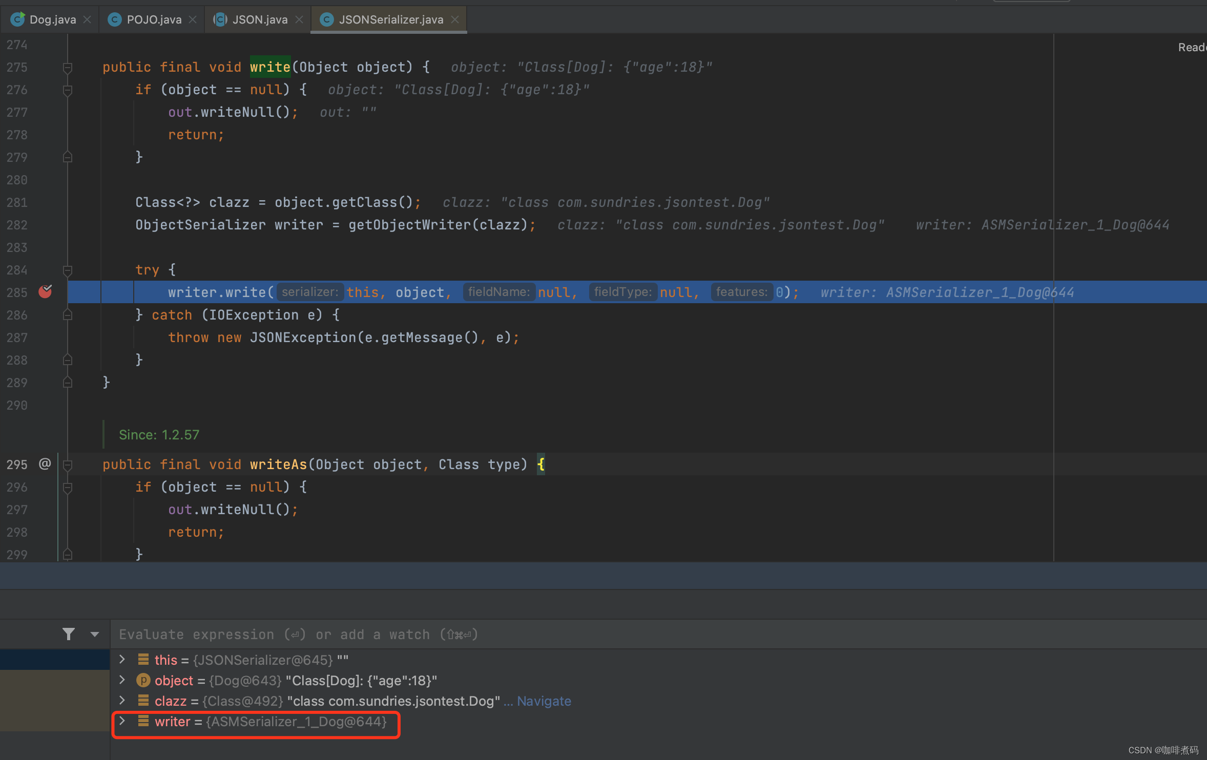 fastjson的JSON.toJSONString方法序列化时对get方法的调用_at com.alibaba.fastjson.json.tojsonstring(json.jav-CSDN博客