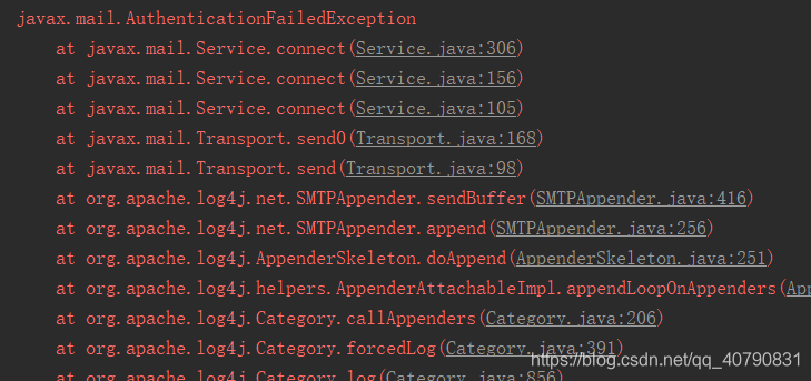 日志邮件（JCL+Log4j)：javax.mail.AuthenticationFailedException_javax.mail 日志-CSDN博客
