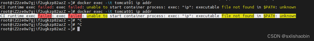 OCI runtime exec failed: exec failed: unable to start container process: exec: “ip“: execu-CSDN博客