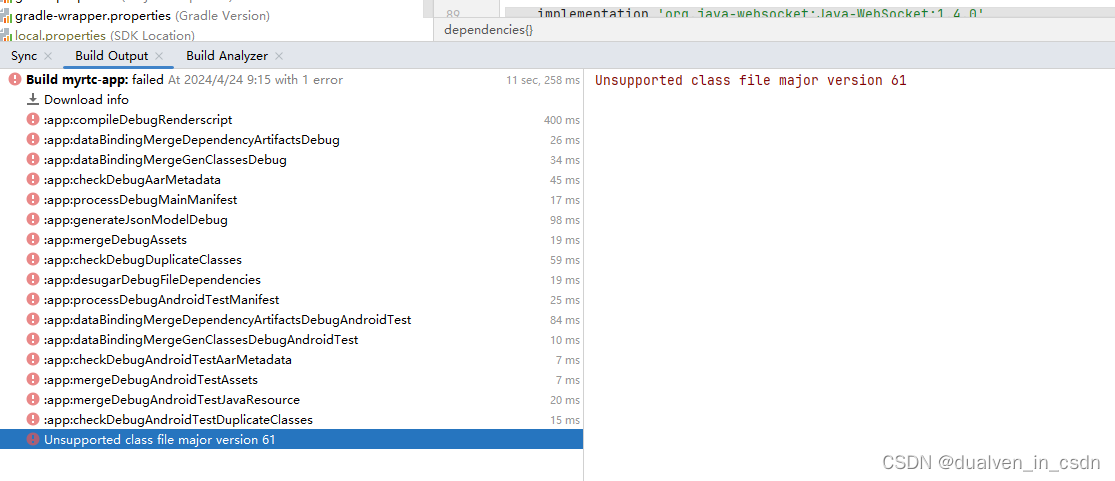 【issues】when I include libwebrtc-m122.aar ,I met “Unsupported class ...