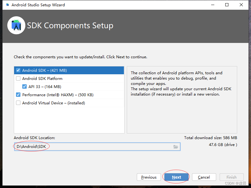 安卓学习笔记1.1 Android Studio安装_android studio chipmunk下载-CSDN博客