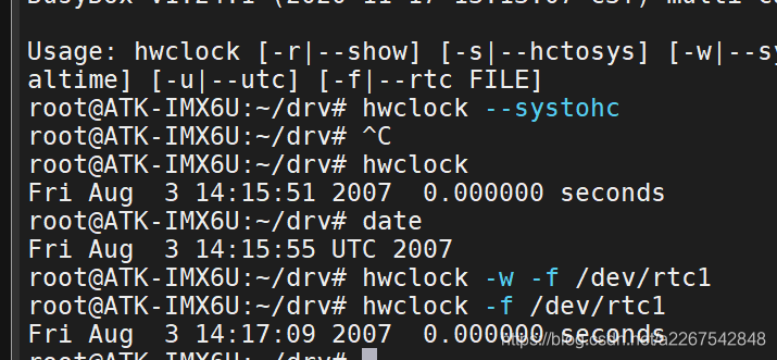 正点原子IMX6UL 调用外部RTC DS3231 设置时间hwclock /dev/rtc1_imx6 外部rtc-CSDN博客