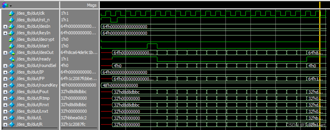 数据加密标准DES硬件实现（Modelsim）（附Verilog代码）_desverilog-CSDN博客