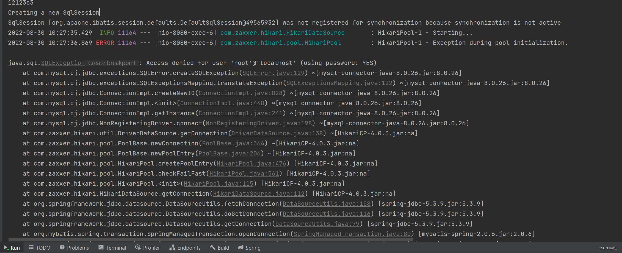 Creating a new SqlSessionSqlSession [org.apache.ibatis.session.defaults.DefaultSqlSession ...