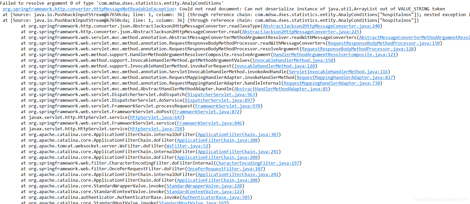 org.springframework.http.converter.HttpMessageNotReadableException: Could not read document: Can ...