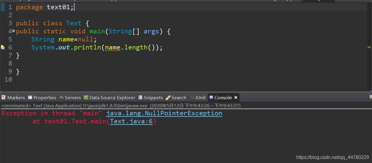 java.lang.NullPointerException—什么是空指针异常_java.lang.nullpointerexception ...