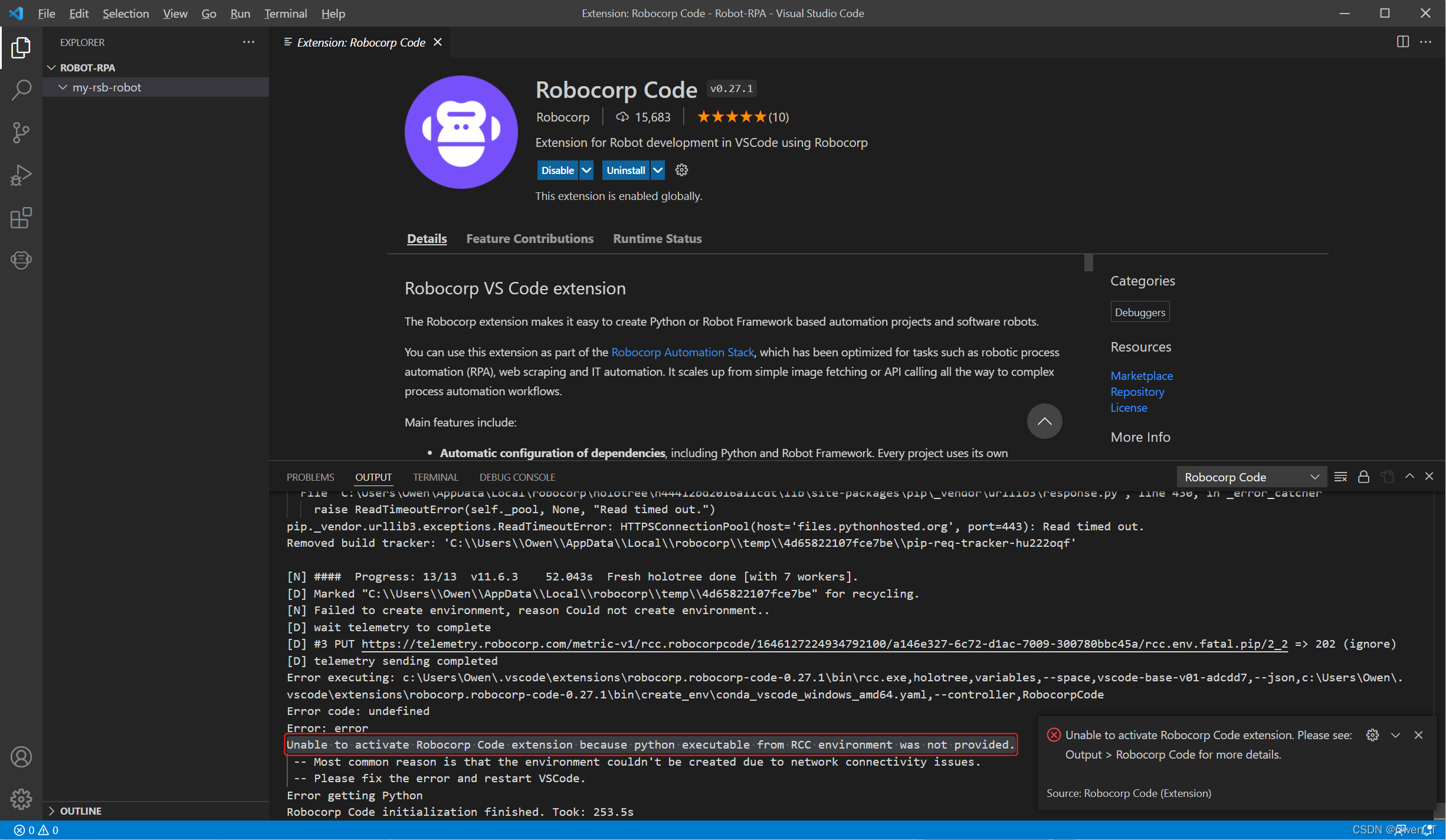 Robocorp+Robot Framework学习记录【初学者课程：一级课程】-CSDN博客