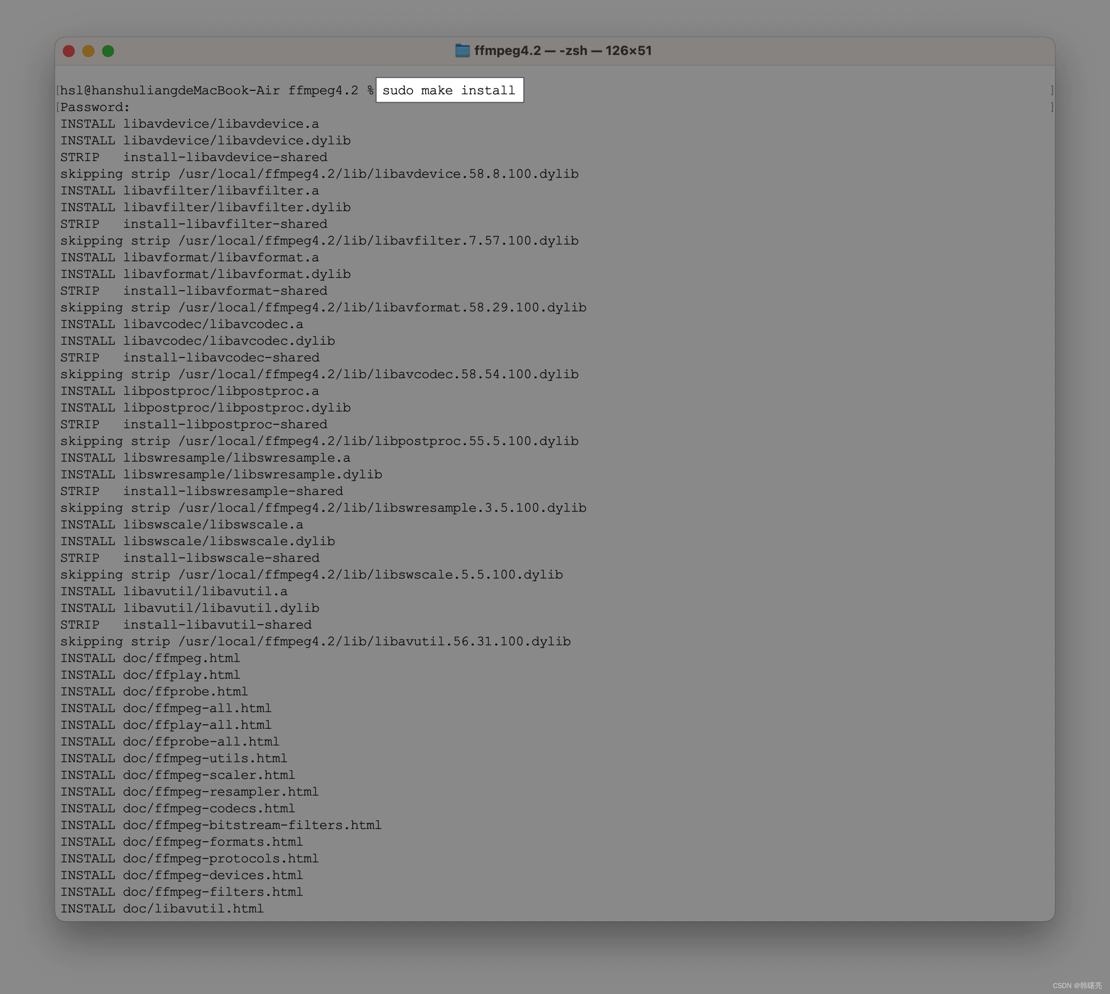 【FFmpeg】在 Mac OS 中编译 FFmpeg 源码 ② ( 下载 FFmpeg 源码 | 源码编译配置 | 源码编译 | 安装库文件 | 配置环境变量 )_mac 编译ffmpeg ...