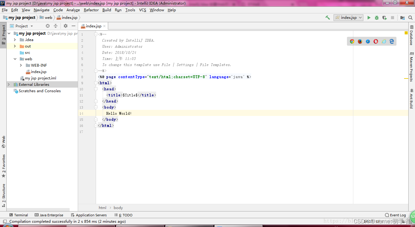 手把手在idea创建jsp环境_idea jsp-CSDN博客