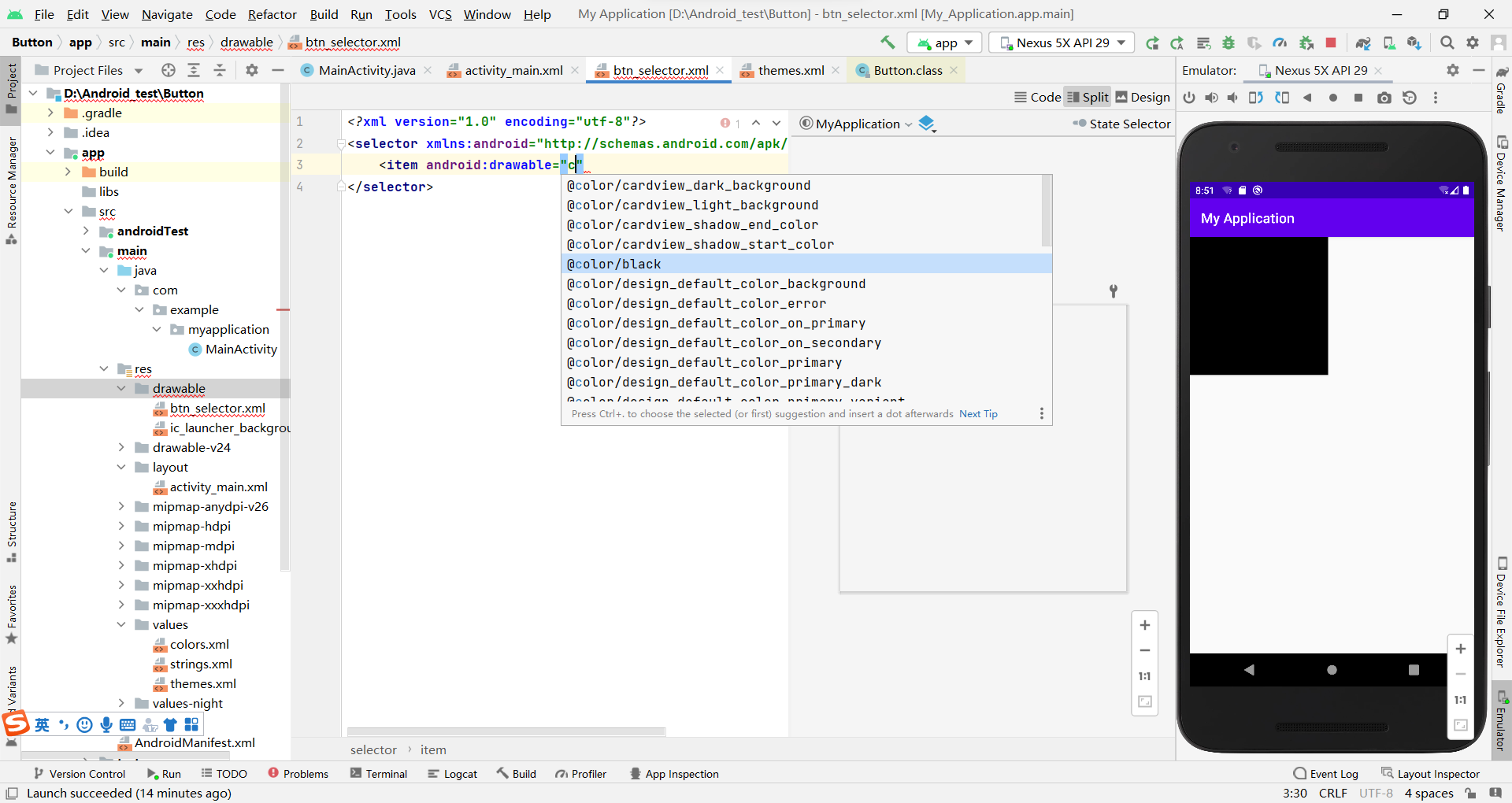 Android studio笔记:工程介绍和控件（Button）_androidstudio中package com.example.button-CSDN博客