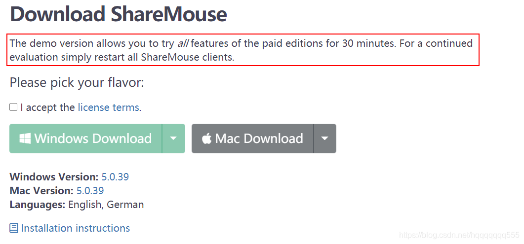 不同电脑之间共享键鼠:sharemouse-CSDN博客