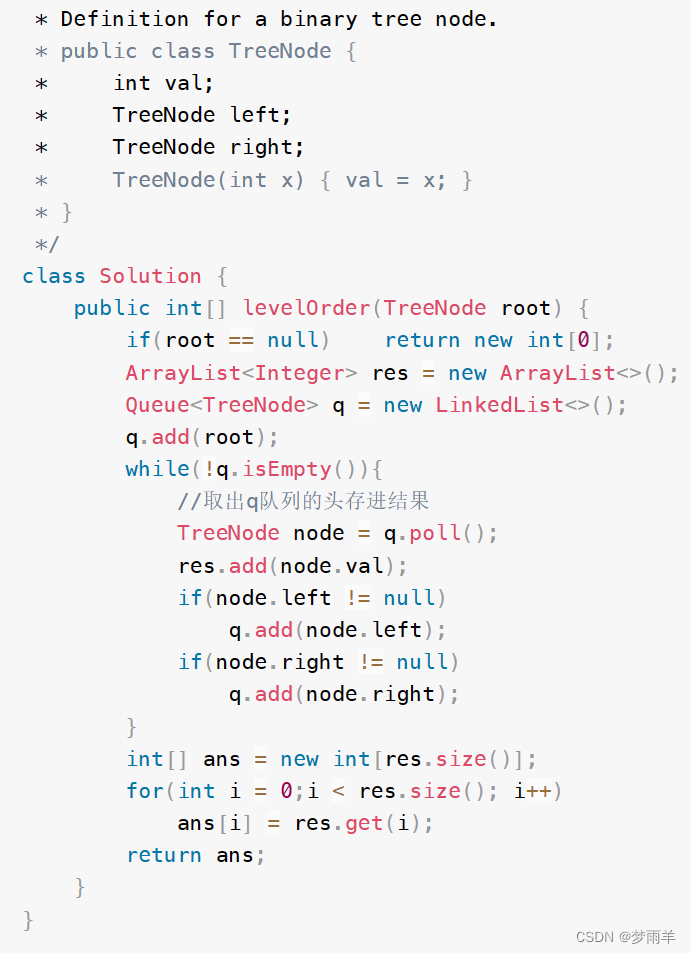 剑指 Offer 32 - I： 从上到下打印二叉树-CSDN博客