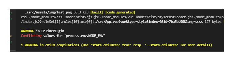 webpack配置报错WARNING in DefinePlugin Conflicting values for ‘process.env.NODE_ENV‘_defineplugin ...