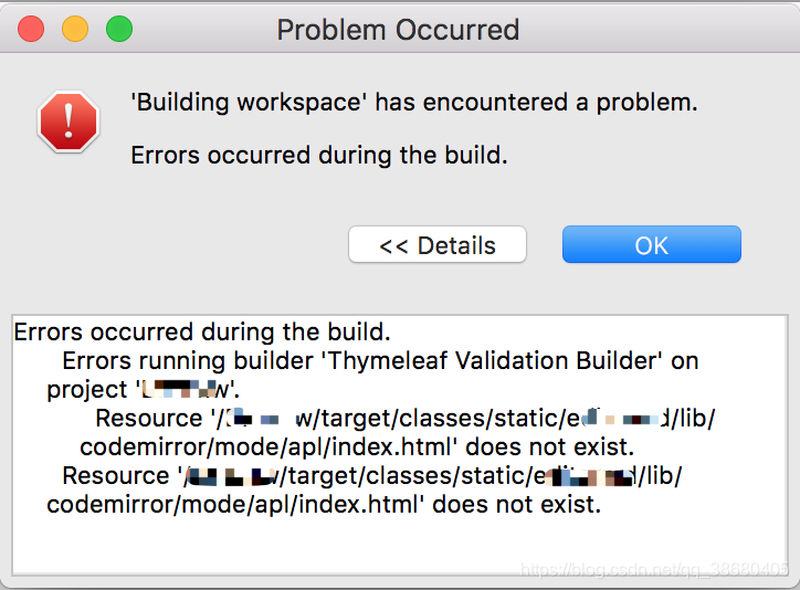 Eclipse中maven项目执行Maven clear的时候,报Errors running builder 'Thymeleaf Validation Builder' on ...