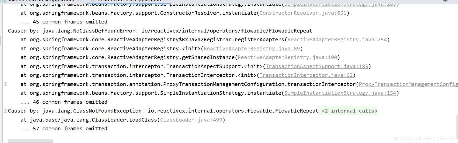 springbootCaused by: java.lang.ClassNotFoundException:io.reactivex.internal.operators ...