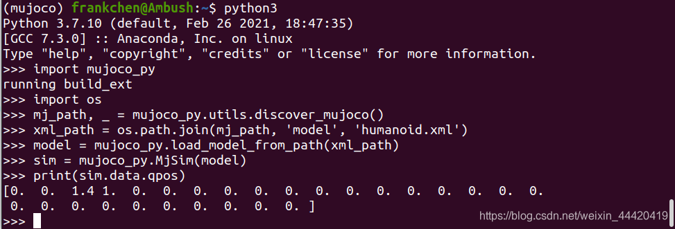 安装mujoco_py遇到的一些问题与解决方法，如command ‘gcc‘ failed with exit status 1_command 'gcc' failed with exit ...