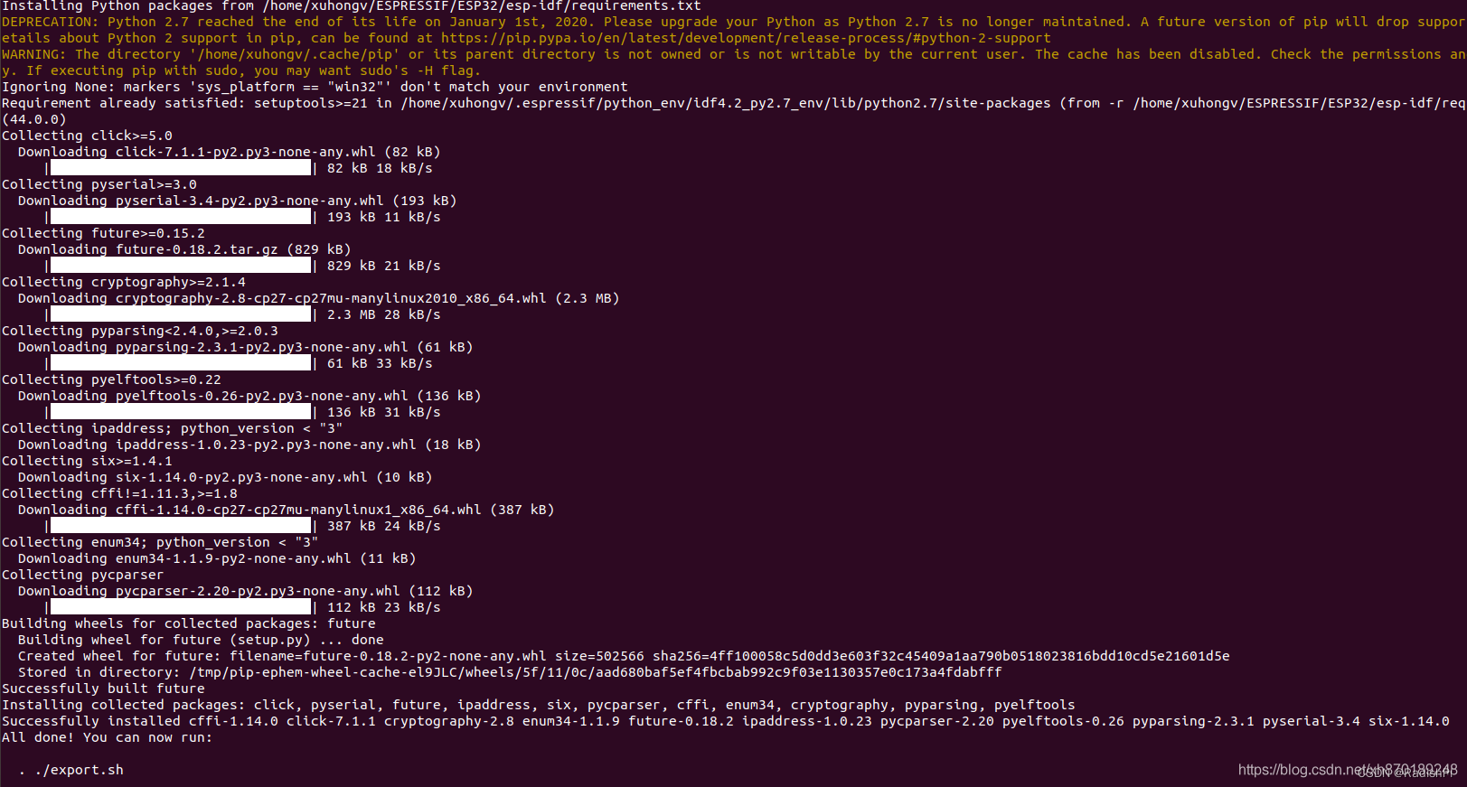 【ESP32】虚拟机ubuntu下搭建 ESP-IDF 开发环境（详细）_esp32 ubuntu-CSDN博客