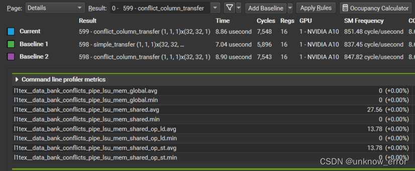 [bank conflict] nsight compute可视化查看访存冲突_nsight compute bank conflict-CSDN博客