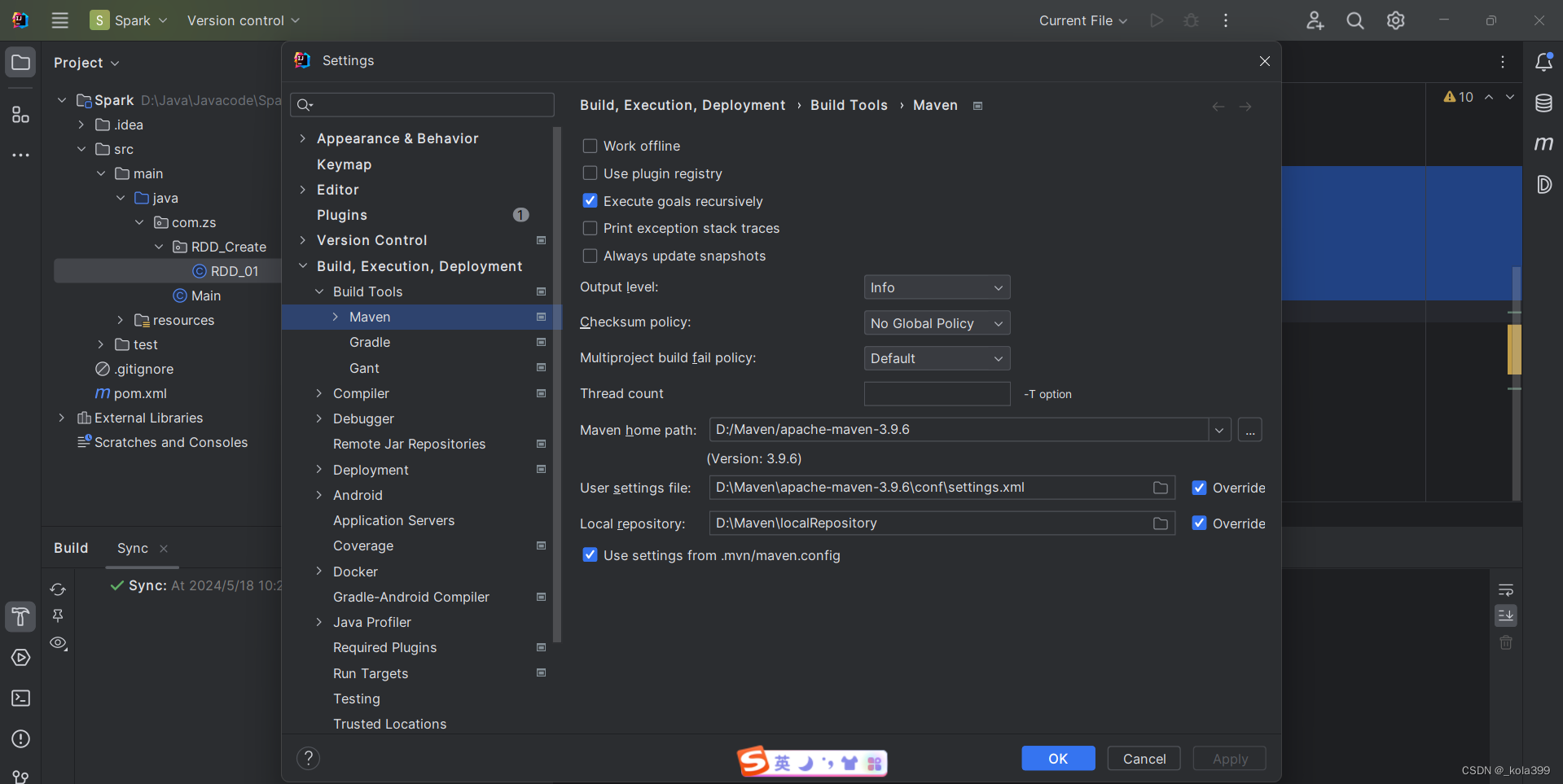 解决maven工程导入spark依赖项卡在Resolving Maven dependencies_maven中添加spark依赖出错-CSDN博客