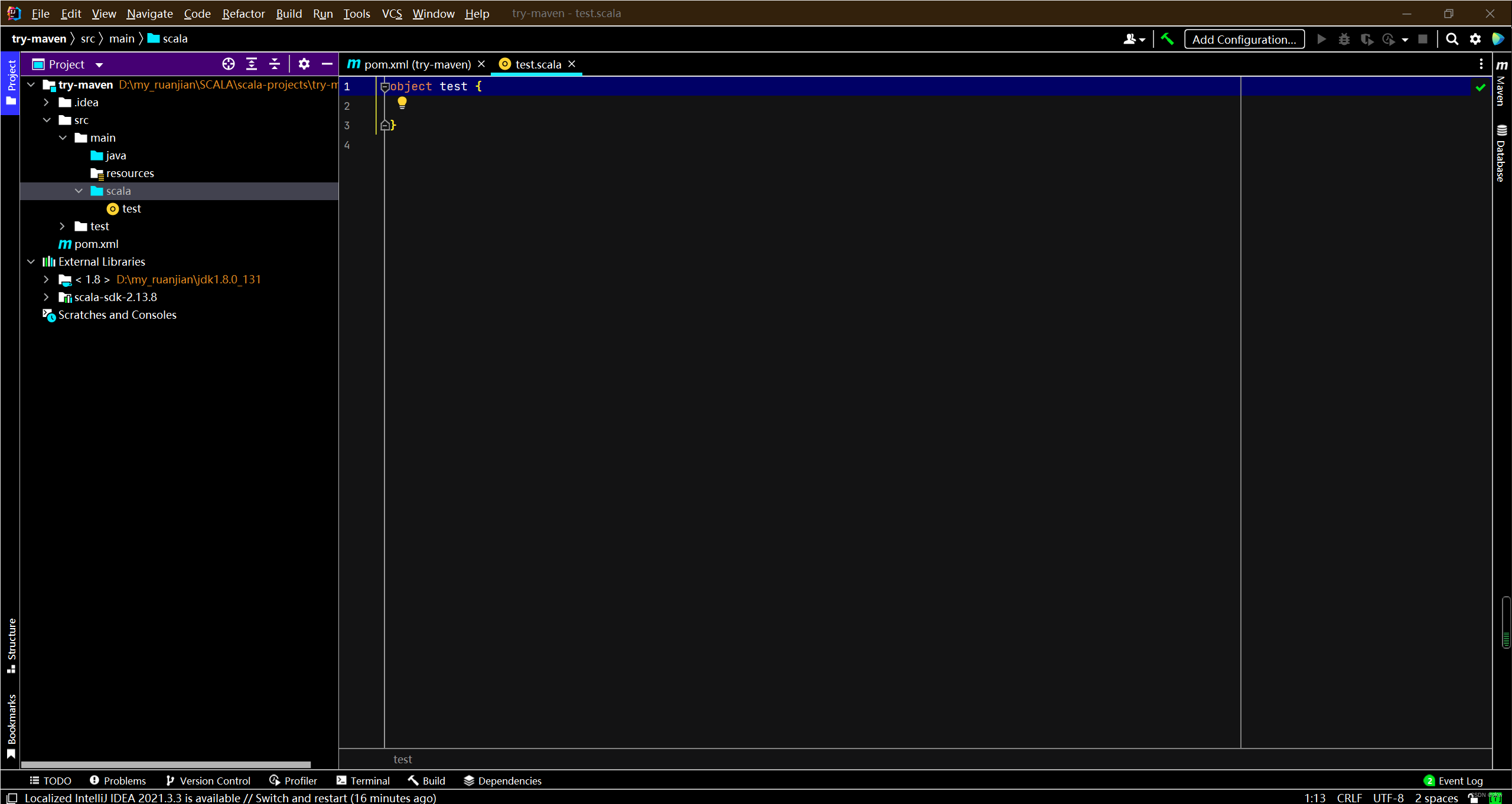 idea2021.3.3 创建maven-scala项目并解决遇到的问题：通过add frameworks support找到不到scala插件_add frameworks support没 ...