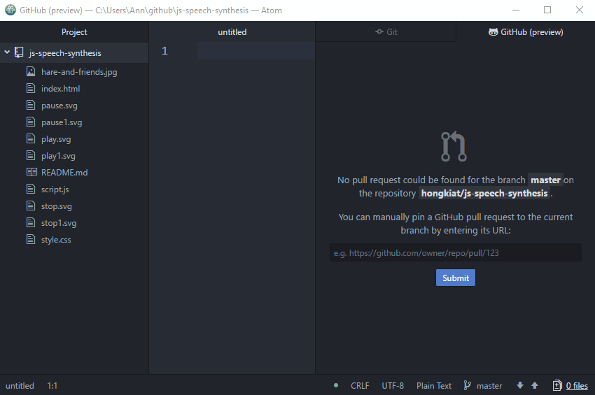 使用git管理github_如何使用Atom管理Git和GitHub项目-CSDN博客