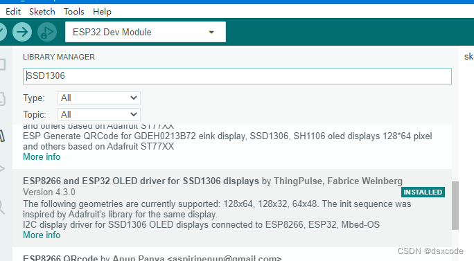 Esp32使用arduino环境驱动oledesp32 Oled Arduino Csdn博客 3995