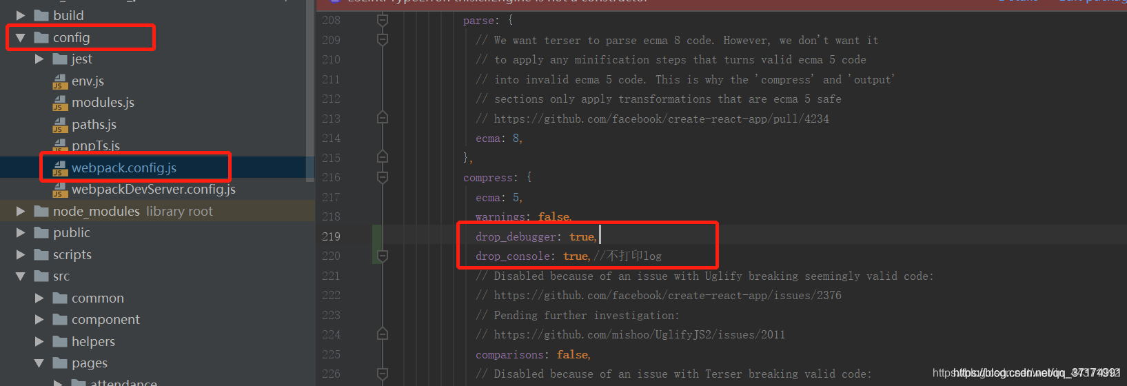 terser-webpack-plugin如何去忽略react项目中的console（分为umi和非umi项目）_terser-webpack-plugin配置开发环境不屏蔽console ...
