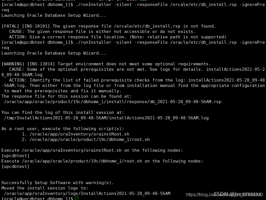 linux oracle19C安装zip静默安装_linux oracle19.0.0.0c zip安装包下载-CSDN博客