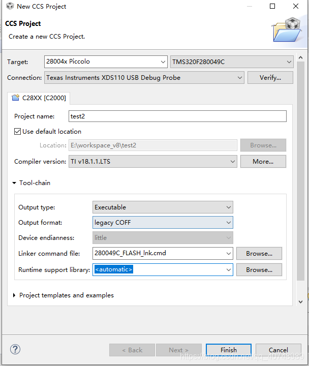 DSP(TMSF280049C)学习笔记1：软件的安装与新工程的建立_tms dsp 上们机-CSDN博客