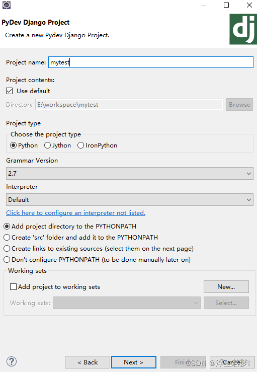 eclipse django 项目创建记录-CSDN博客