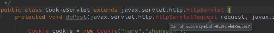 解决iIntelliJ IDEA中新建servlet后，报错cannot resolve symbol ‘HttpServletRequest‘的问题_cannot resolve ...