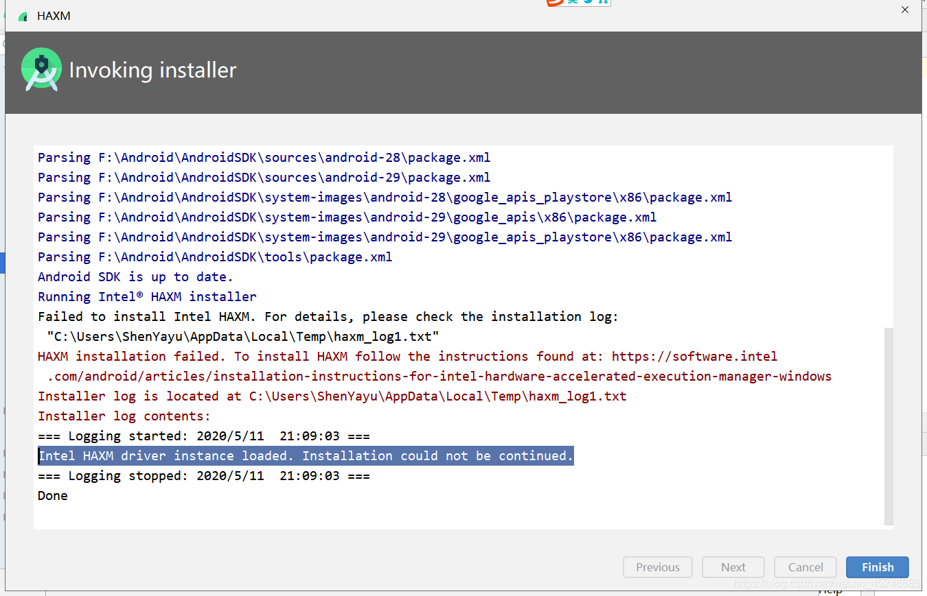 Android Studio启动模拟器出现问题：Error while waiting…… process for AVD Pixel_XL_API_29 was killed ...