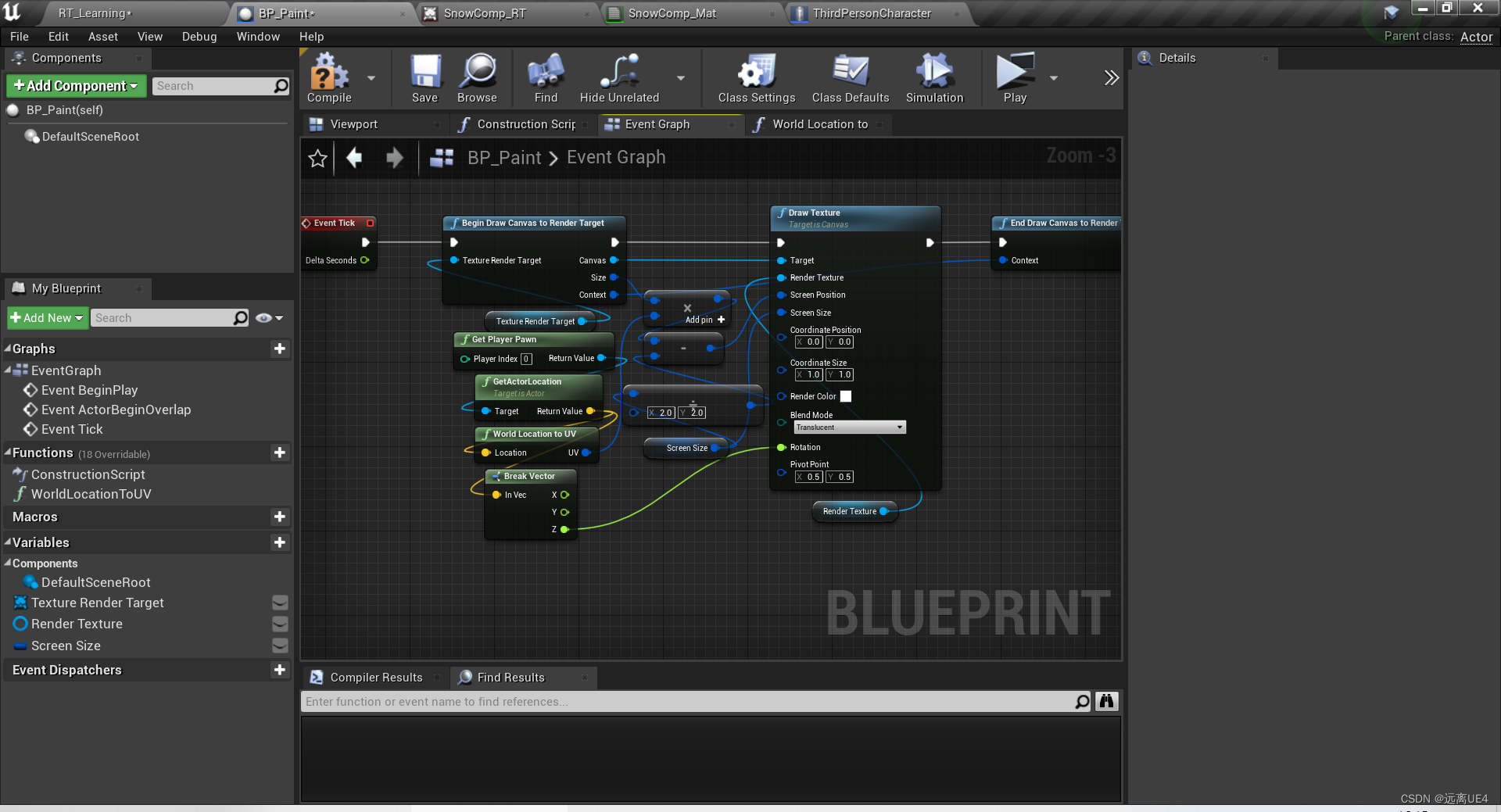 UE4 交互雪 学习笔记_ue4 获取target uv-CSDN博客