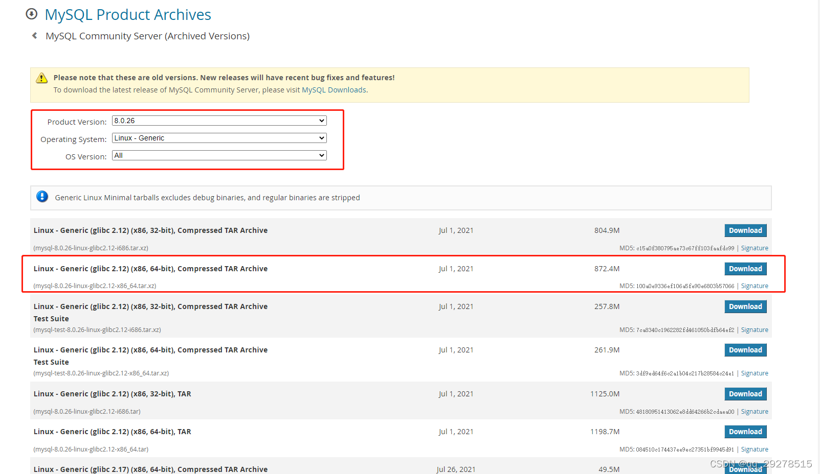Linux【CentOS6.4】普通用户安装Mysql-8.0.26版本数据库_linux环境非root用户安装mysql8的压缩包安装教程-CSDN博客
