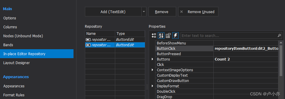 devexpress treelist操作列动态隐藏按钮_dev treelistview columnbuttonclick-CSDN博客