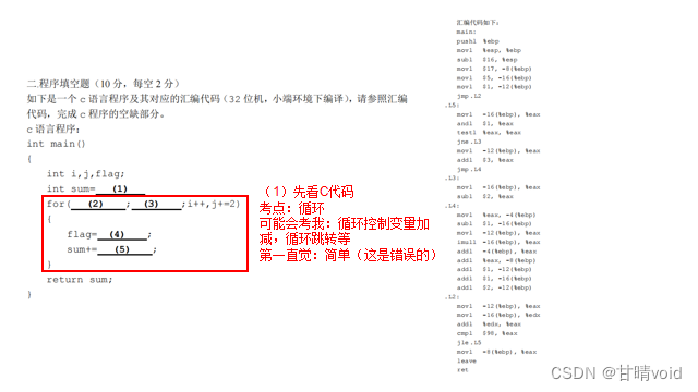 甘晴void：由2023年CS两道汇编题看汇编题解法，争取满分_csdn甘晴天-CSDN博客