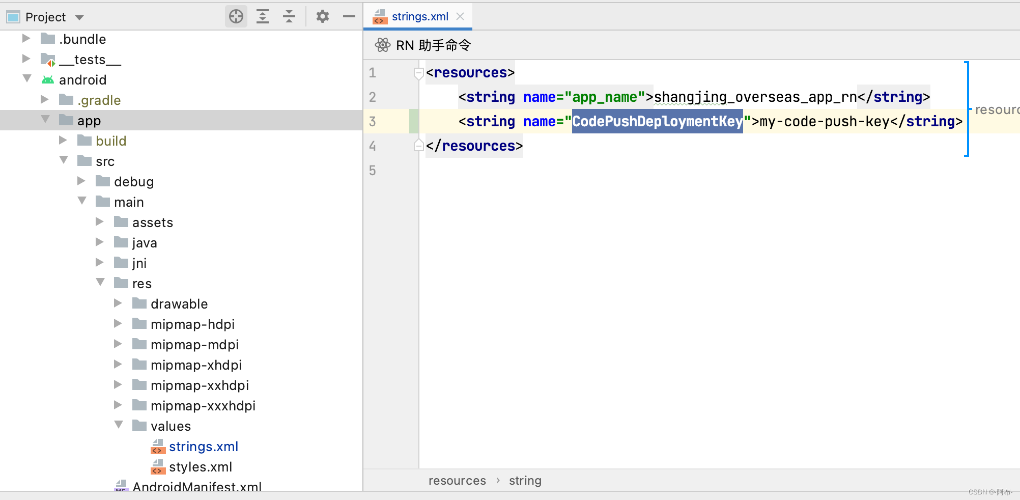 Errror: cannot find symbol: variable reactNativeCodePush ...